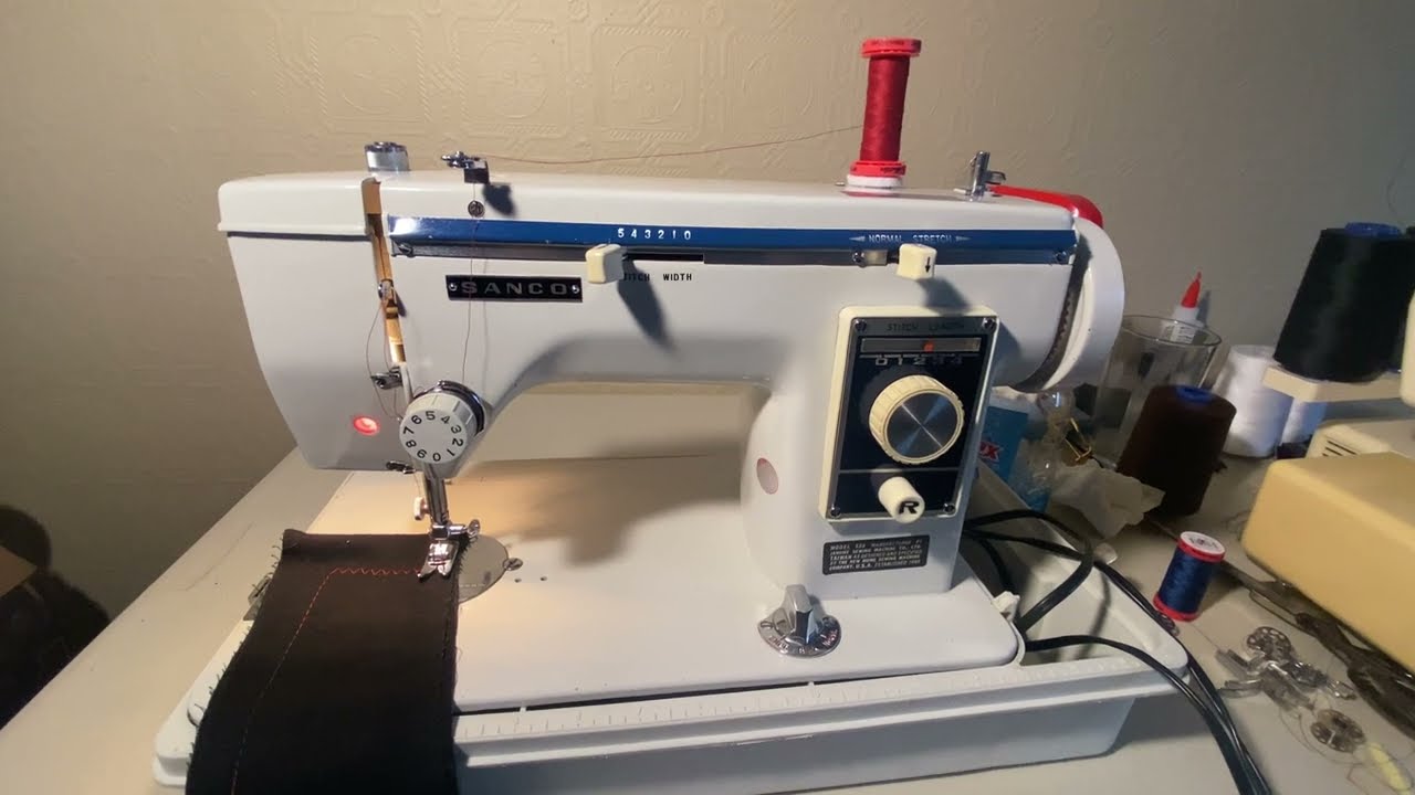 Vintage Sanco (Janome 539) Sewing Machine - Threading + Demonstration ...