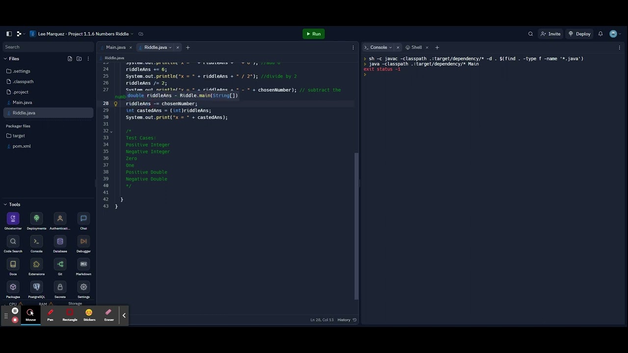 Lee Marquez - Project 1.1.6 - Numbers Riddle - YouTube