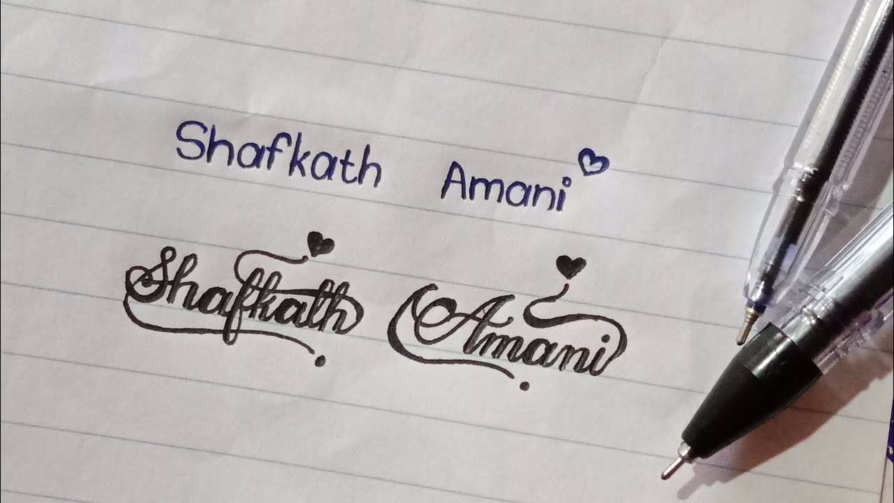 "Shafkath Amani " beautiful name in cursive handwriting - YouTube
