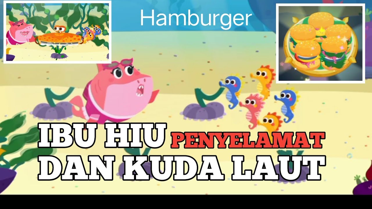 kartun ikan hiu dan kuda laut animasi game unik - YouTube
