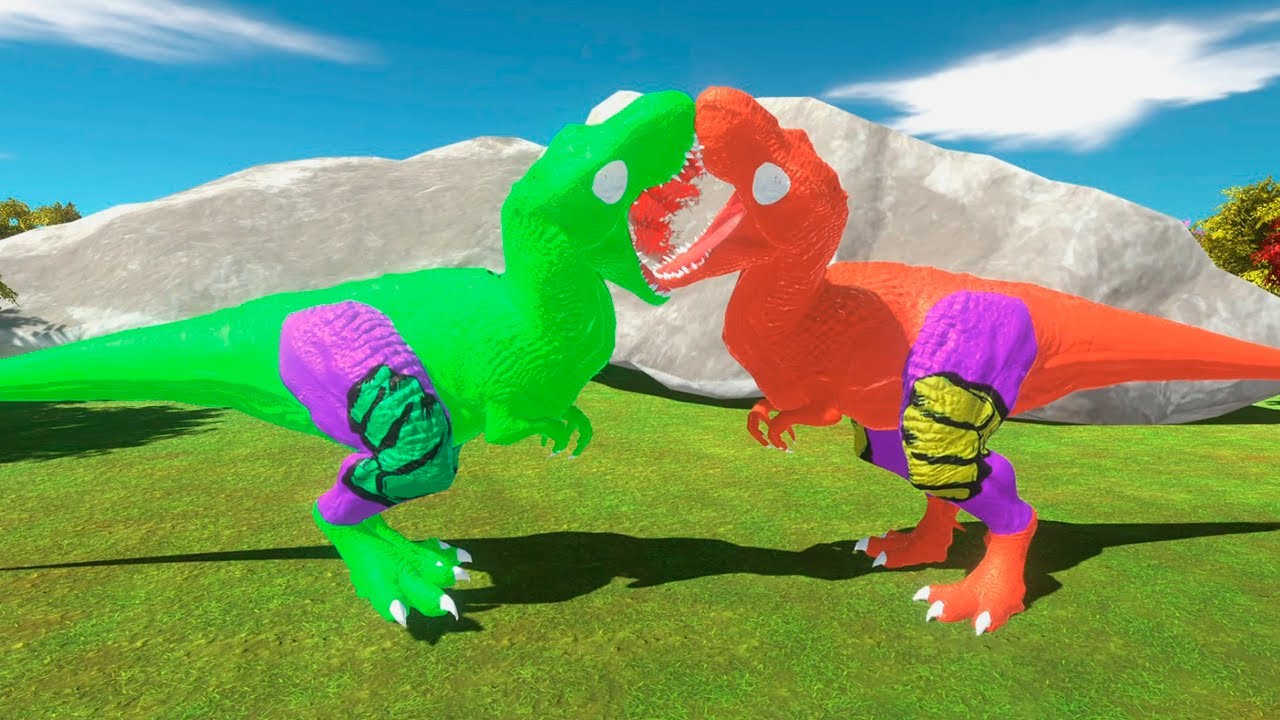 HULK vs RED HULK T REX DEATHRUN - Animal Revolt Battle Simulator - YouTube