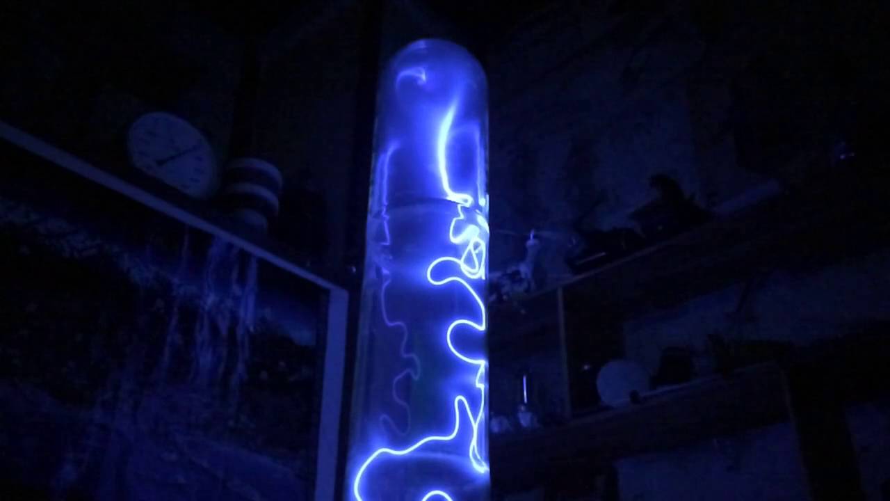 Giant blue plasma tube slow motion (120FPS) - YouTube