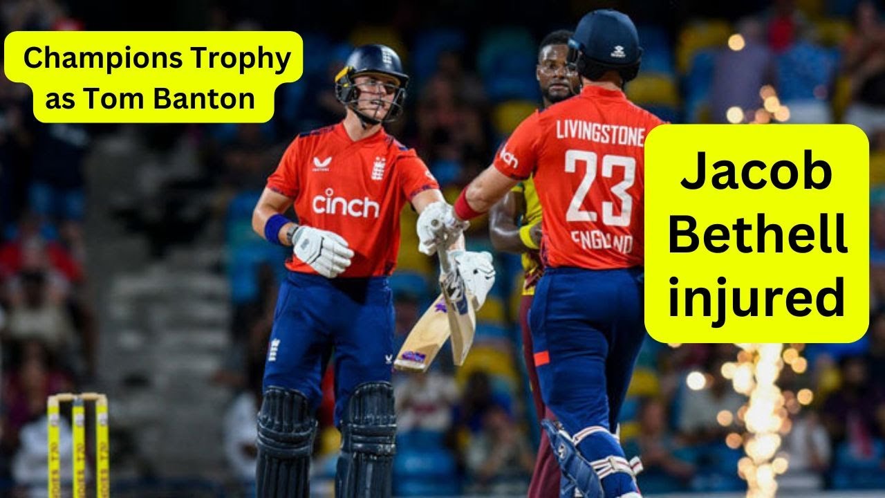 Jacob Bethell injured | Champions Trophy as Tom Banton #cricinfo - YouTube