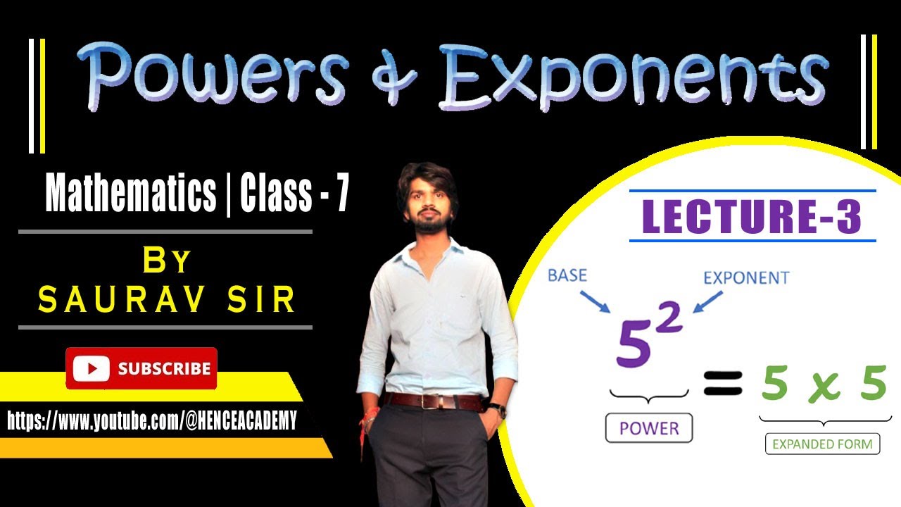 EXPONENTS & POWER CLASS 7 POWER PART 3|| By Saurav sir #class #maths ...