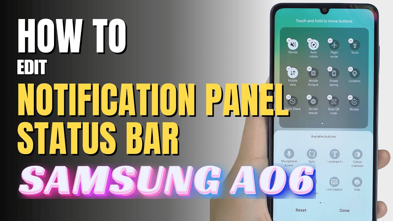How to Edit Notification Panel Shortcuts on Samsung Galaxy A06 - YouTube