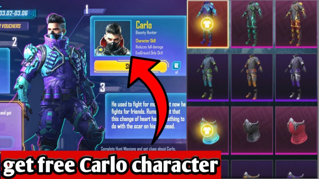 Get free carlo character in PUBG mobile ! How to unlock carlo character ...