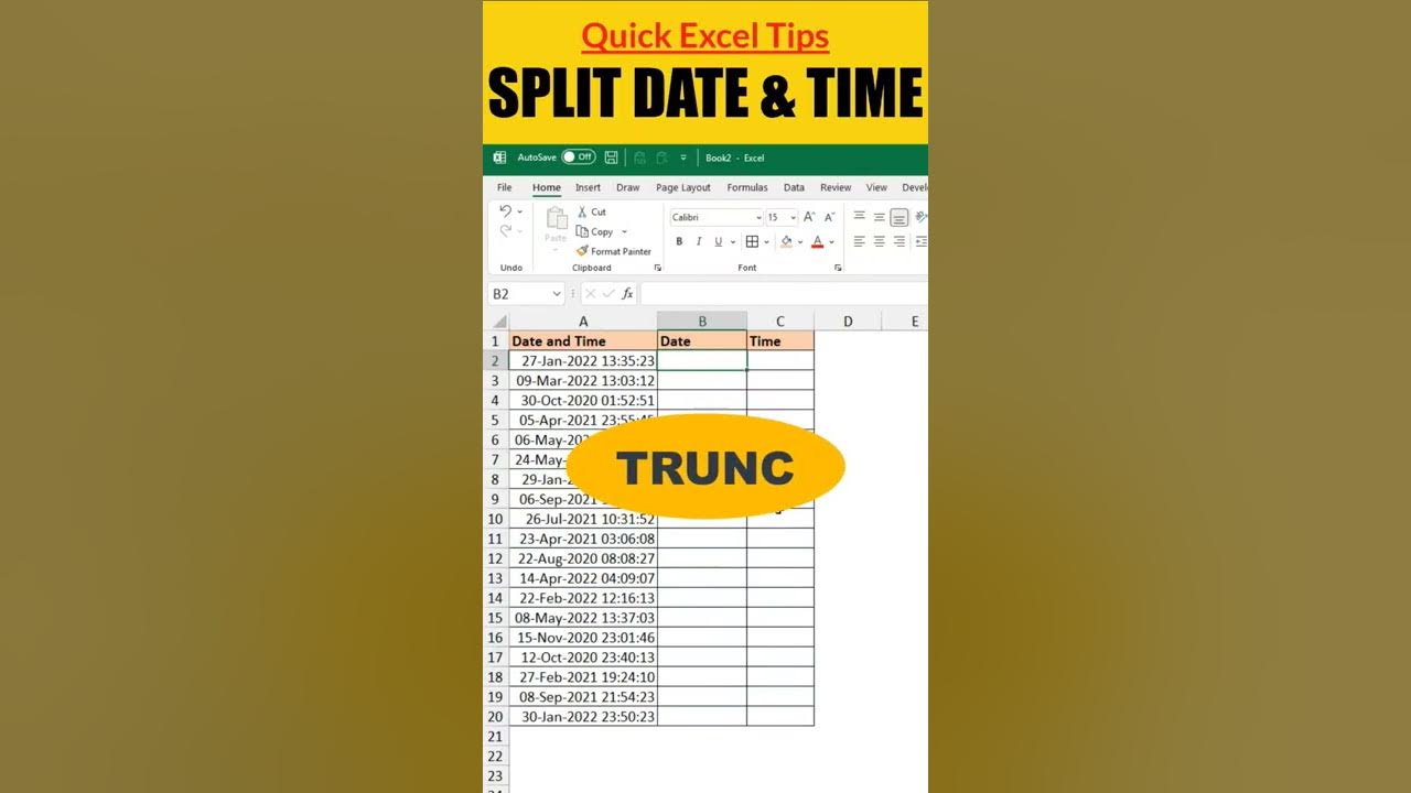 How To Split Date And Time In Excel Using Vba Printable Timeline Templates