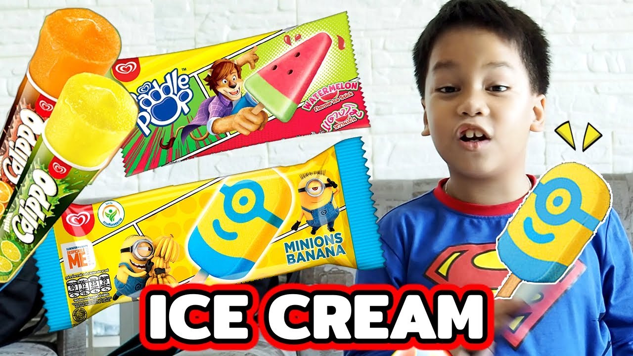 น้องดีเจซื้อไอติม 17 แท่ง!! รสไหนอร่อยสุด!! | Minions & Paddle Pop Ice ...