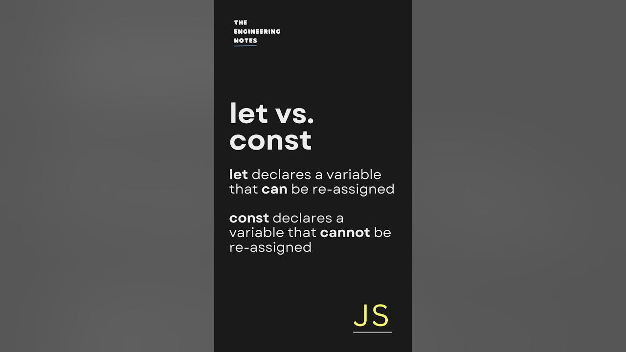 the difference between let and const in JavaScript ES6 - YouTube