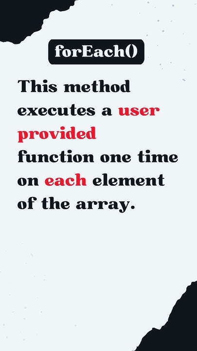 How Do You Double Each Element In An Array Using The Foreach Method Javascript Array Youtube