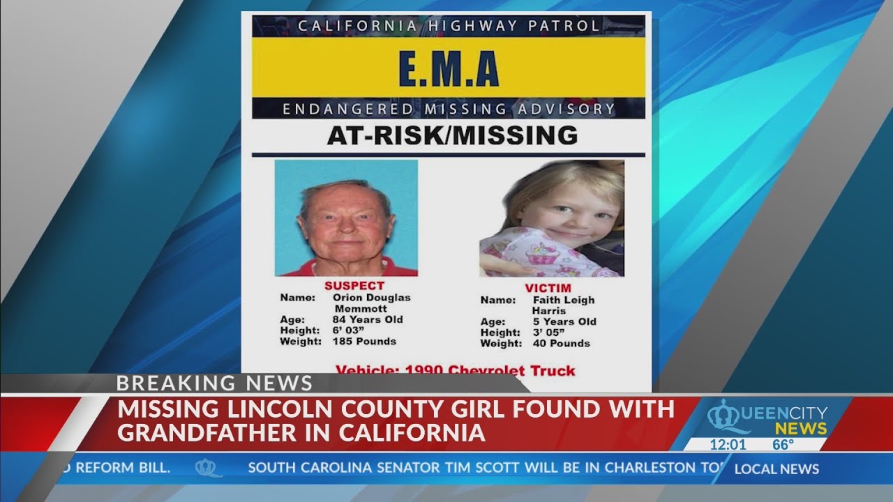 5 Year Old Missing From Lincoln County Found Safe In California Man