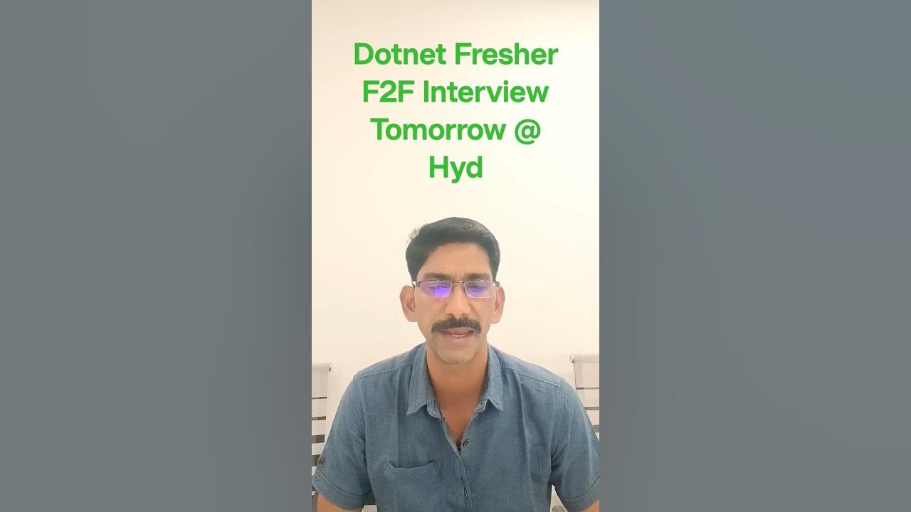 F2f Interview For Dotnet Fresher At Hyderabad Youtube