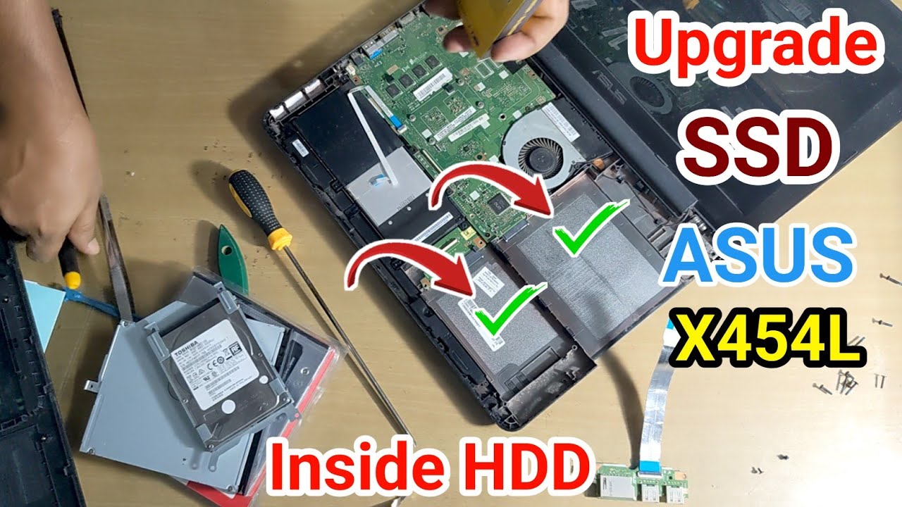 Upgrade SSS in ASUS X454L Laptop easily A-Z - YouTube