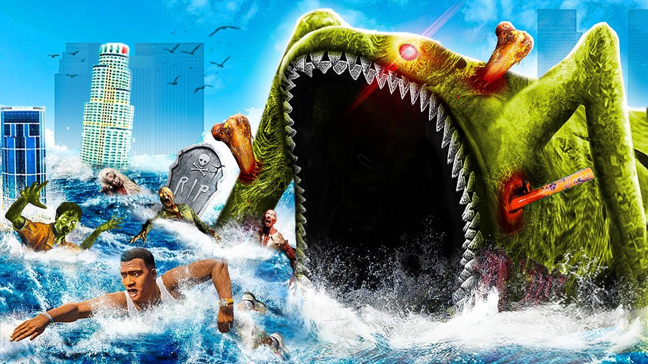 ZOMBIE "SEA EATER" Monster in GTA 5 - YouTube