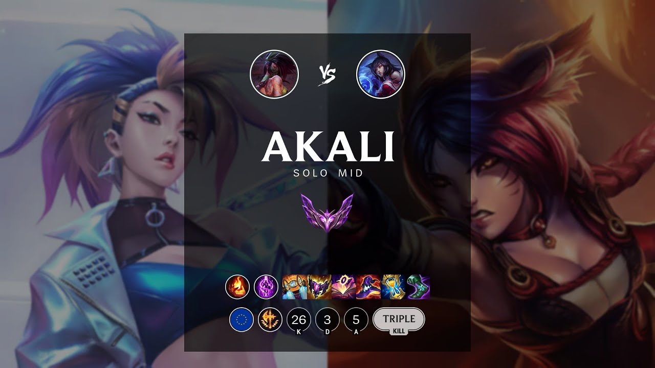Akali Mid vs Ahri - EUW Master Patch 12.13 - YouTube