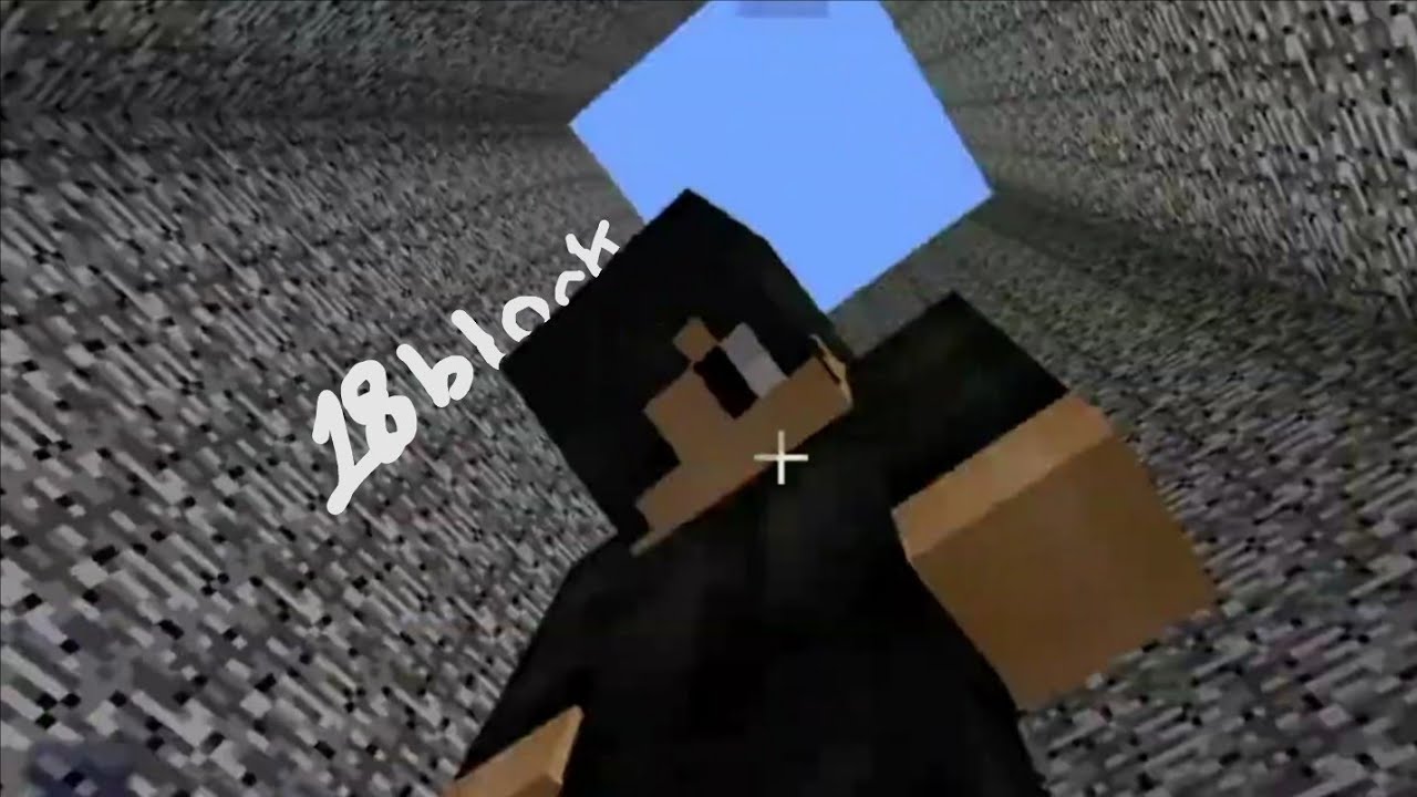 Minecraft, How to escape a 18 blocks hight Bedrock box - YouTube
