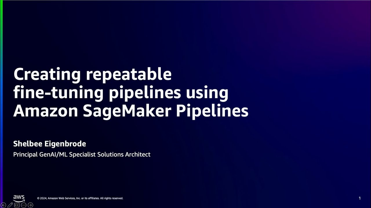 Create repeatable fine-tuning pipelines on Amazon SageMaker | Amazon Web Services - YouTube