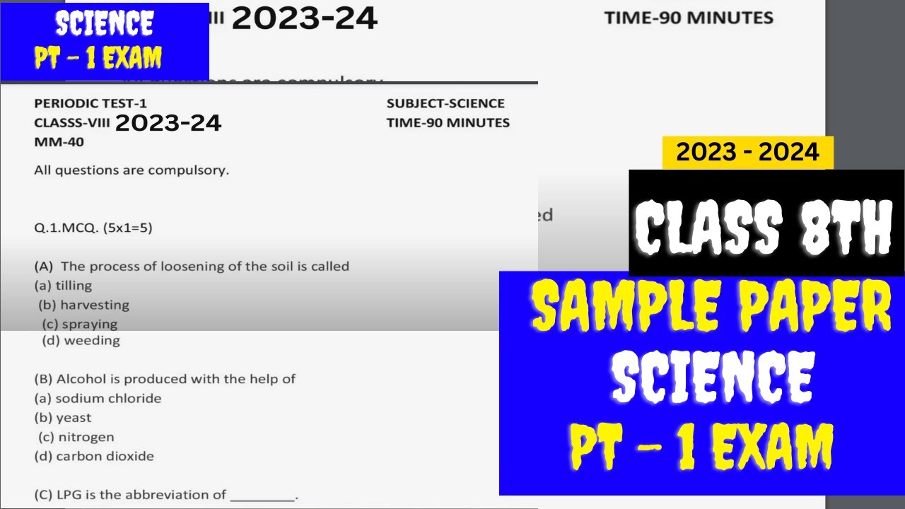 Class 8 - PT-1 Science Sample Question Paper of PERIODIC TEST|| Cbse ...