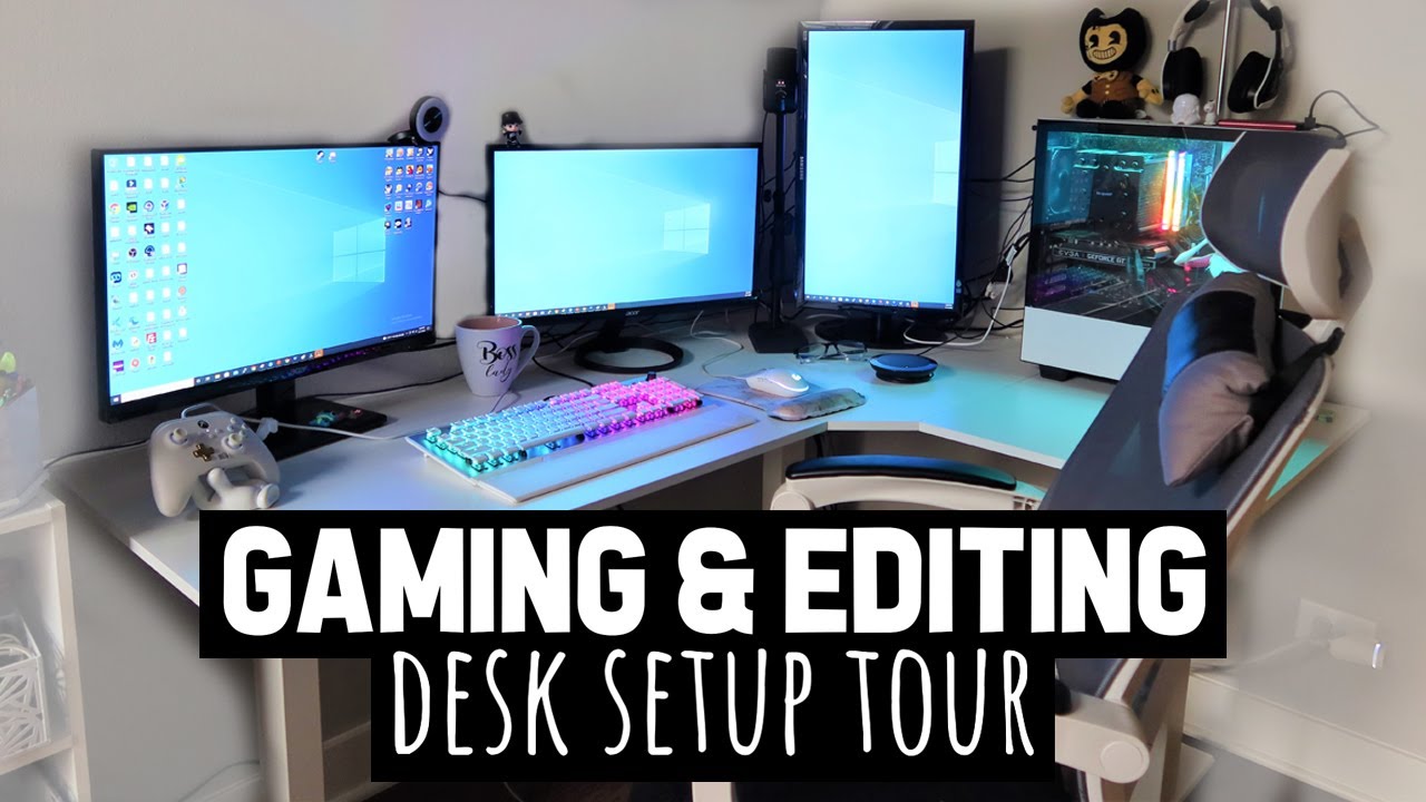 Gaming and editing desk setup tour 2022 | (with product links) - YouTube