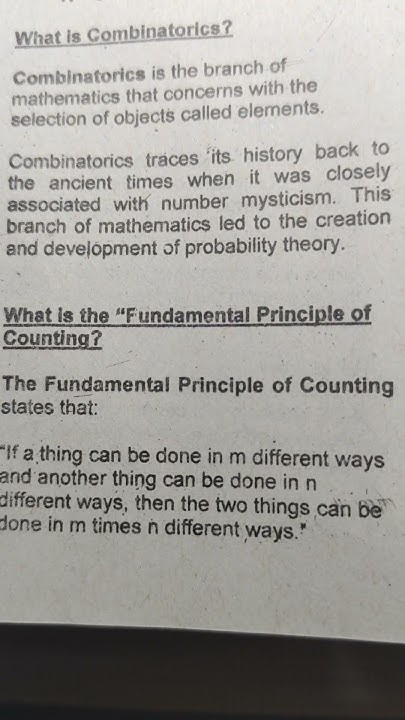 What is COMBINATORICS?#shorts - YouTube