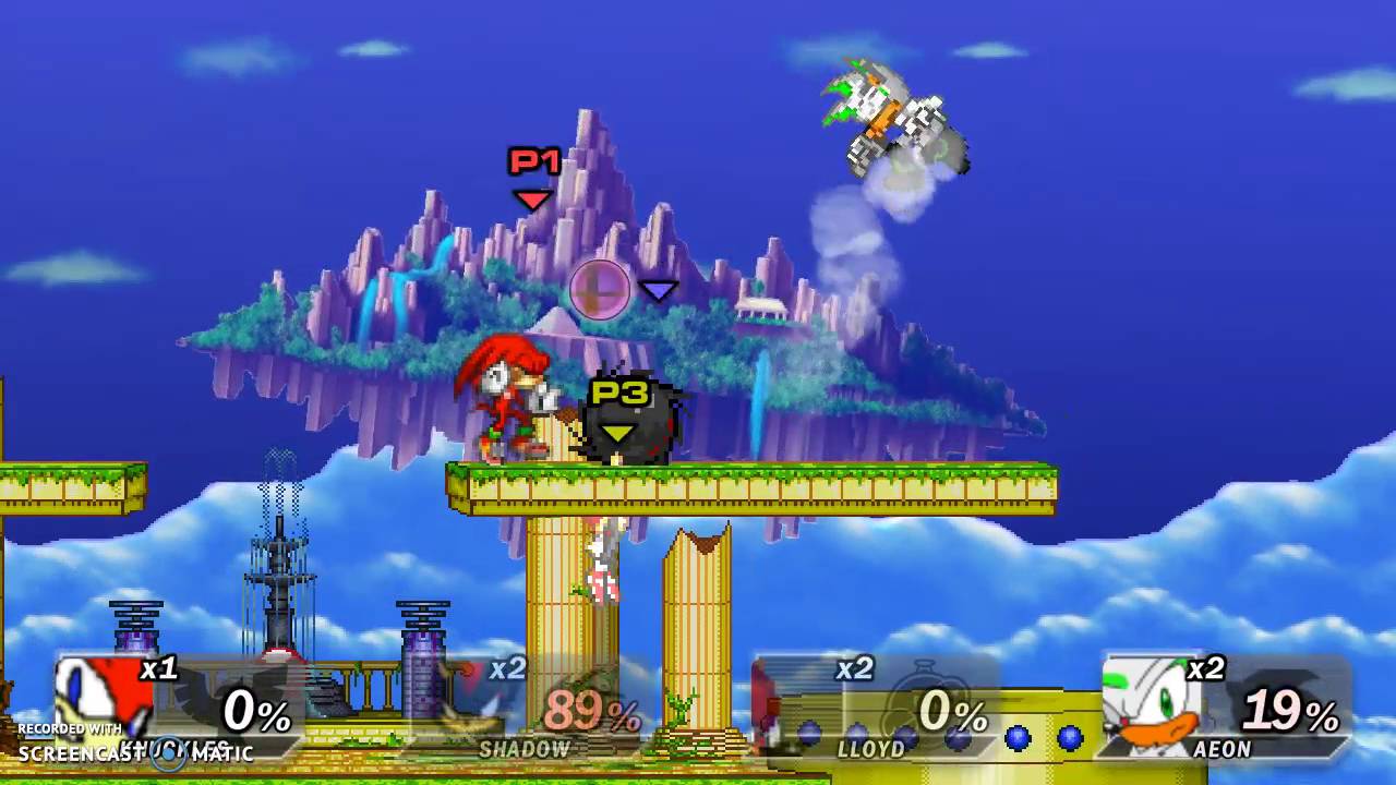SSF2 Knuckles vs Shadow vs Mighty vs Aeon - YouTube