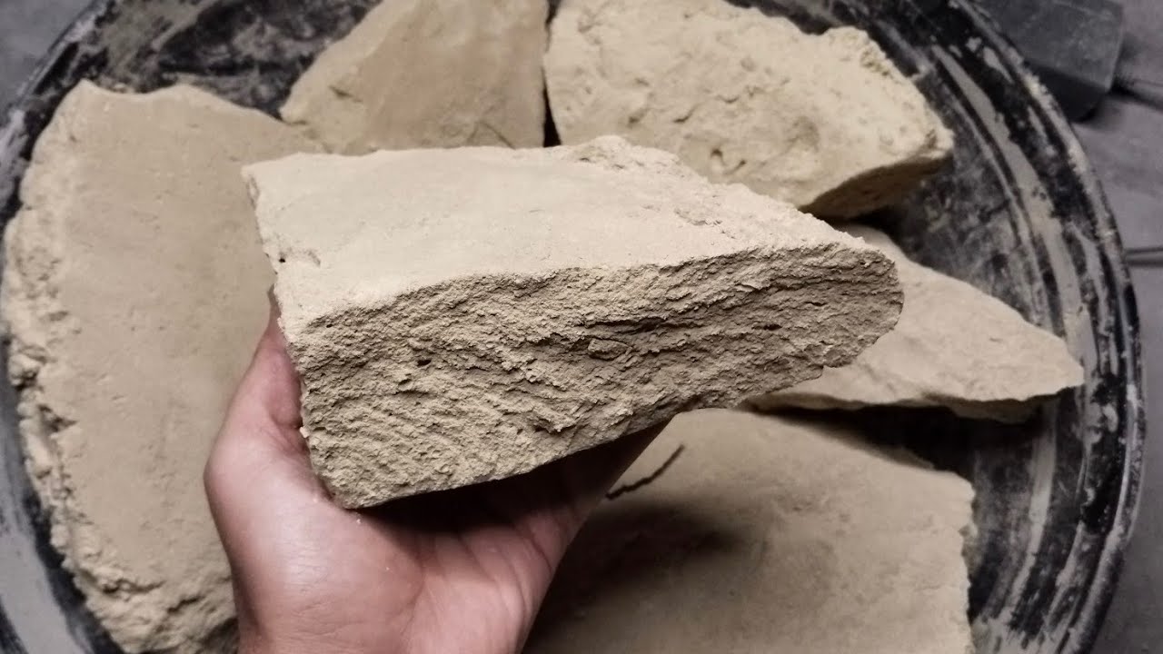 ASMR : pure multani mitti yellow clay slab series 23 yummy mouth ...