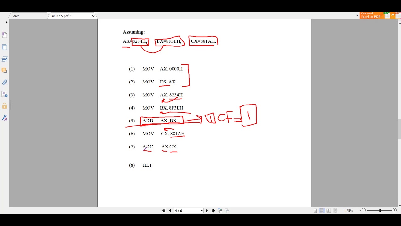 Microprocessors Lab Lec 5 - ADC Instruction - YouTube