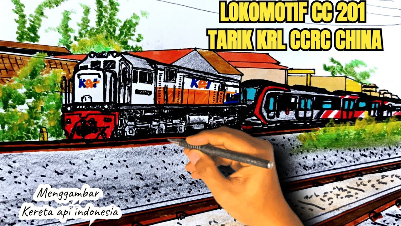 LOKOMOTIF CC 201 TARIK KRL CCRC,MENGGAMBAR KERETA API INDONESIA # ...