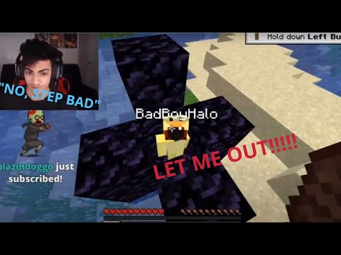 Skeppy trolling Badboyhalo in a obsidian box (Hilarious) - YouTube