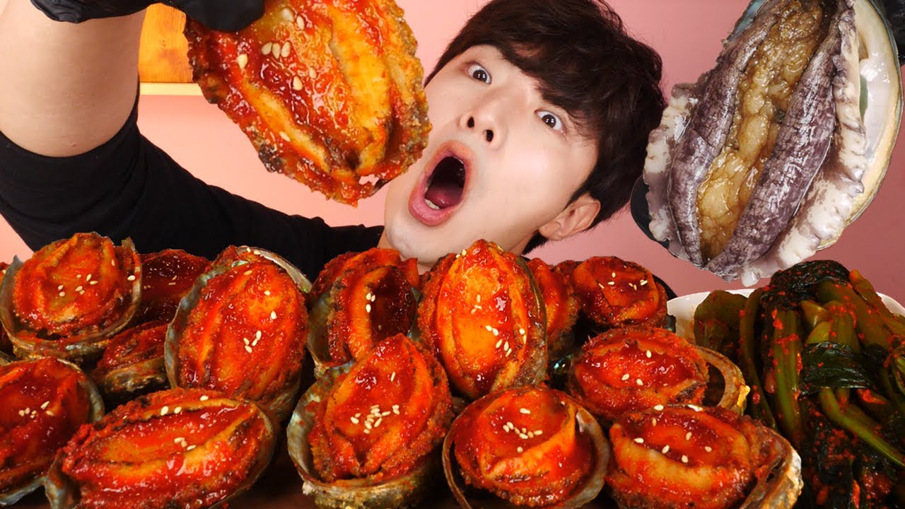ENG SUB)WOW! Spicy Giant Abalone Steamed+Kimchi Eat Mukbang🔥Korean ...