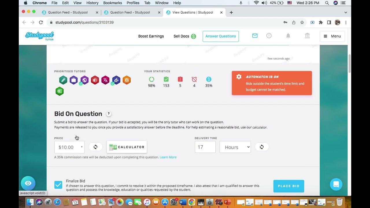 How to bid on Studypool - YouTube