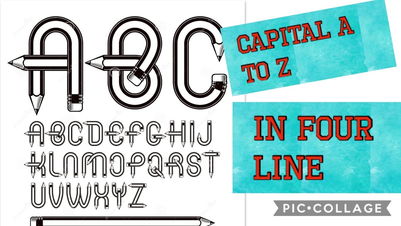How to write capital alphabet in four lines simple easy steps for ...