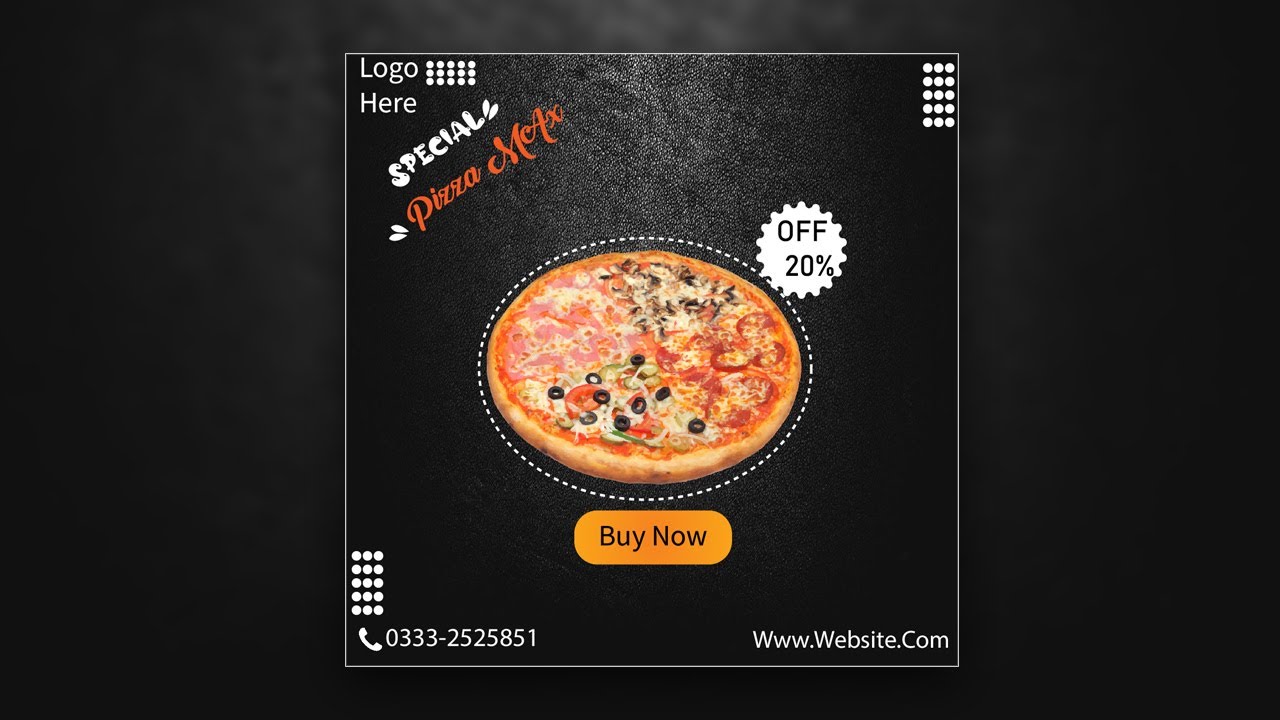 How to Design Pizza Banner in Adobe Illustrator| Illustrator Tutorial ...