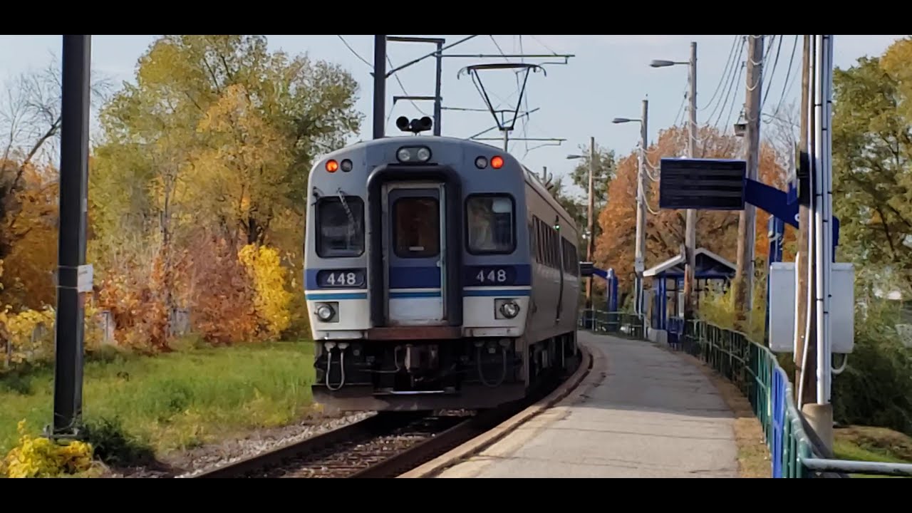FALL TRAINS EXO Northbound MR90 Electric Train at Grand Moulin - YouTube