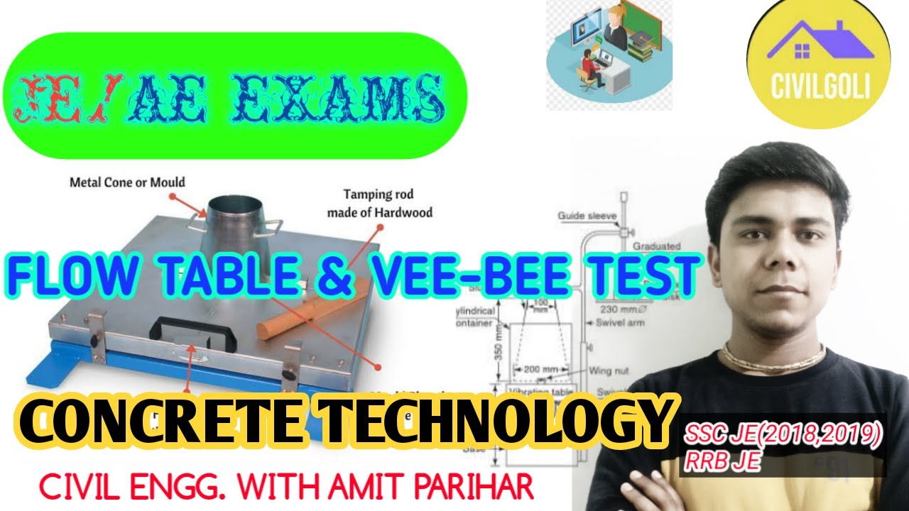 FLOW TABLE & VEE-BEE Consistometer test |Concrete Technology | By: Amit ...