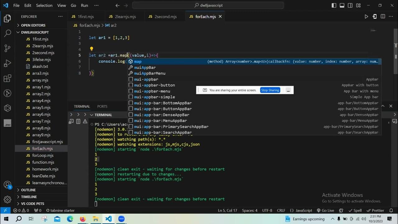 forEach in javascript - YouTube