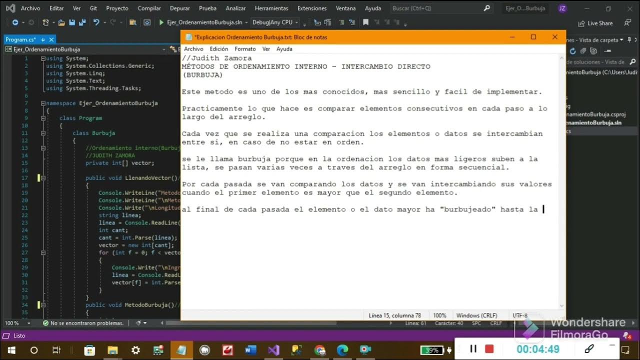 Método de Ordenamiento Interno - Intercambio Directo. (Burbuja) - YouTube