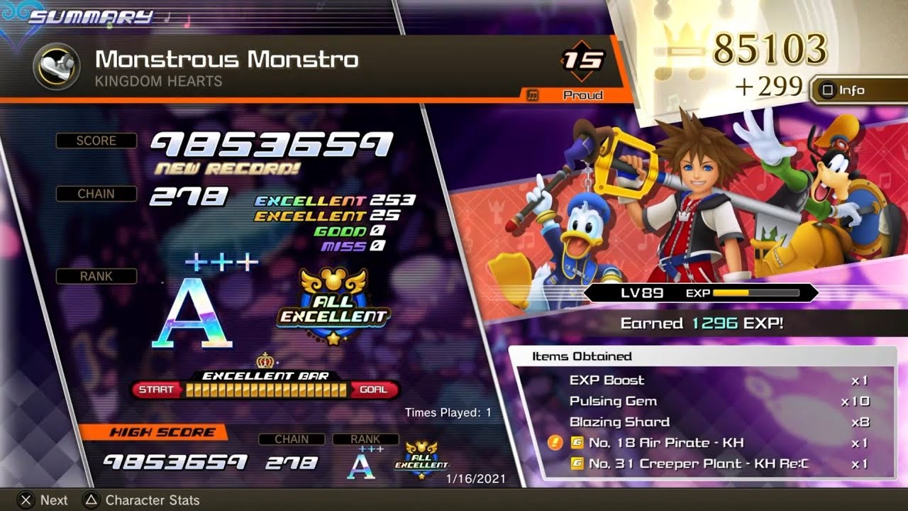 Monstrous Monstro - KH Melody of Memory (Proud Mode/All Excellent ...