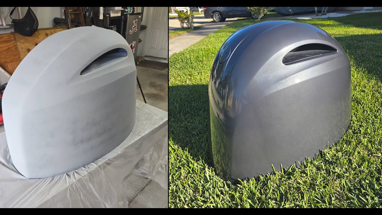 Boat cowling complete repair part 2 - painting - YouTube