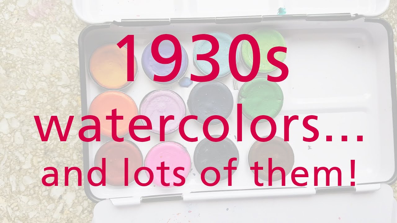 exploring vintage 1930s watercolors - YouTube