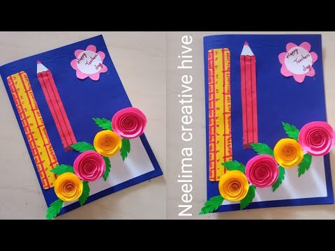 Teachers day Greeting card making | crafts for teachers day | diy ...
