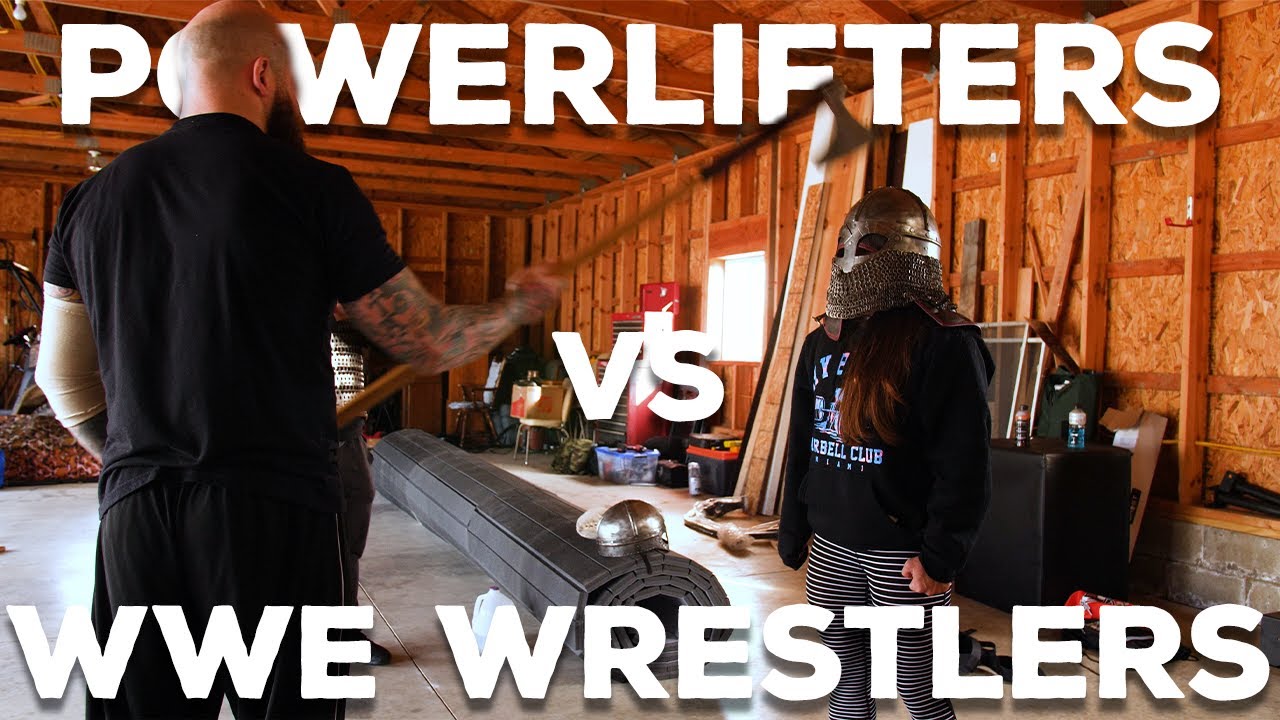 Powerlifters VS WWE Wrestlers | Ft Sarah Logan & Erik Rowe - YouTube