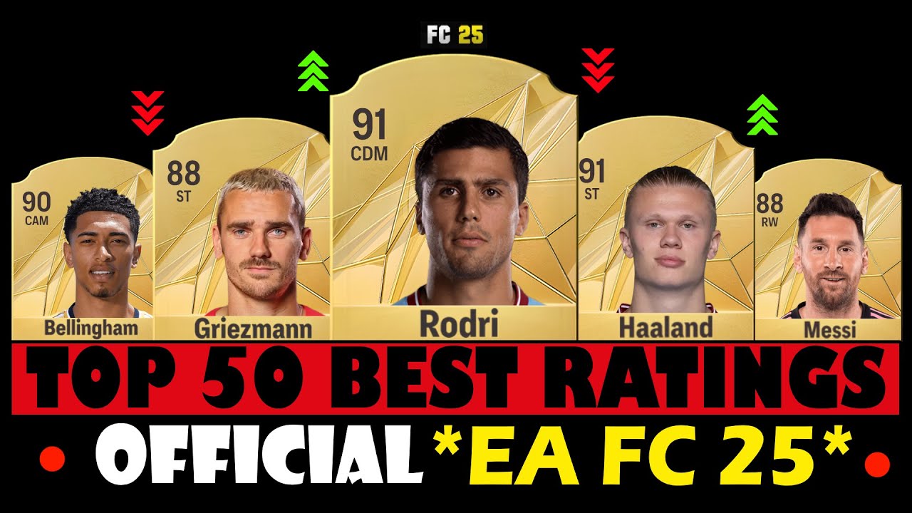 ️ FIFA 25 | *OFFICIAL* TOP 50 BEST PLAYER RATINGS (EA FC 25)! 🔥😍 ft ...