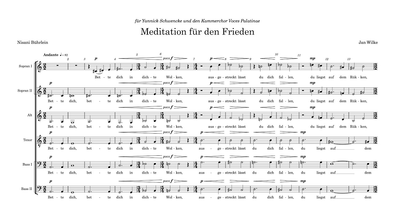 Jan Wilke - Meditation für den Frieden (score video) - YouTube