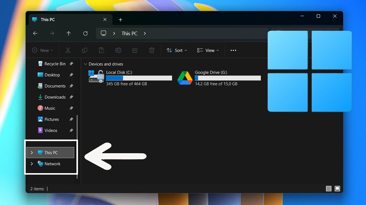 How to Remove Network or This PC in Navigation Pane on Windows 11 For a ...