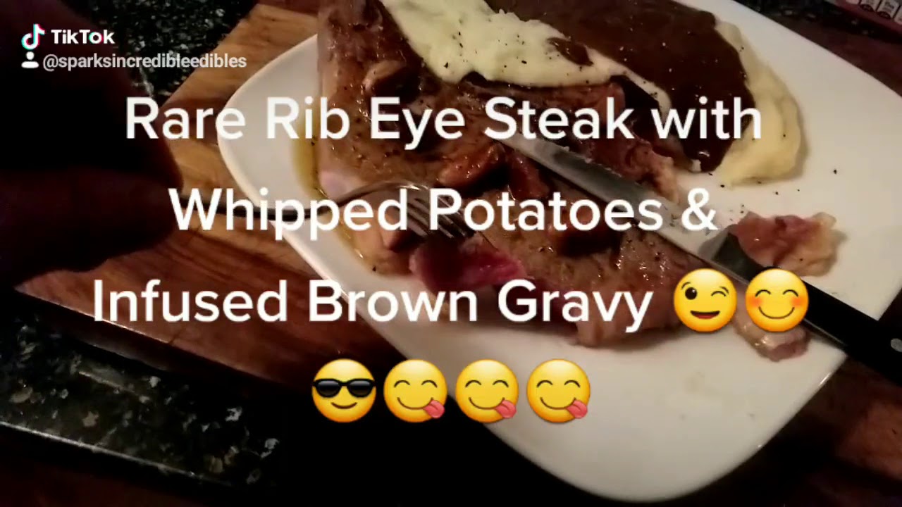 Making a Rare Rib Eye Beef Steak with Marijuana THC Infused Whipped ...