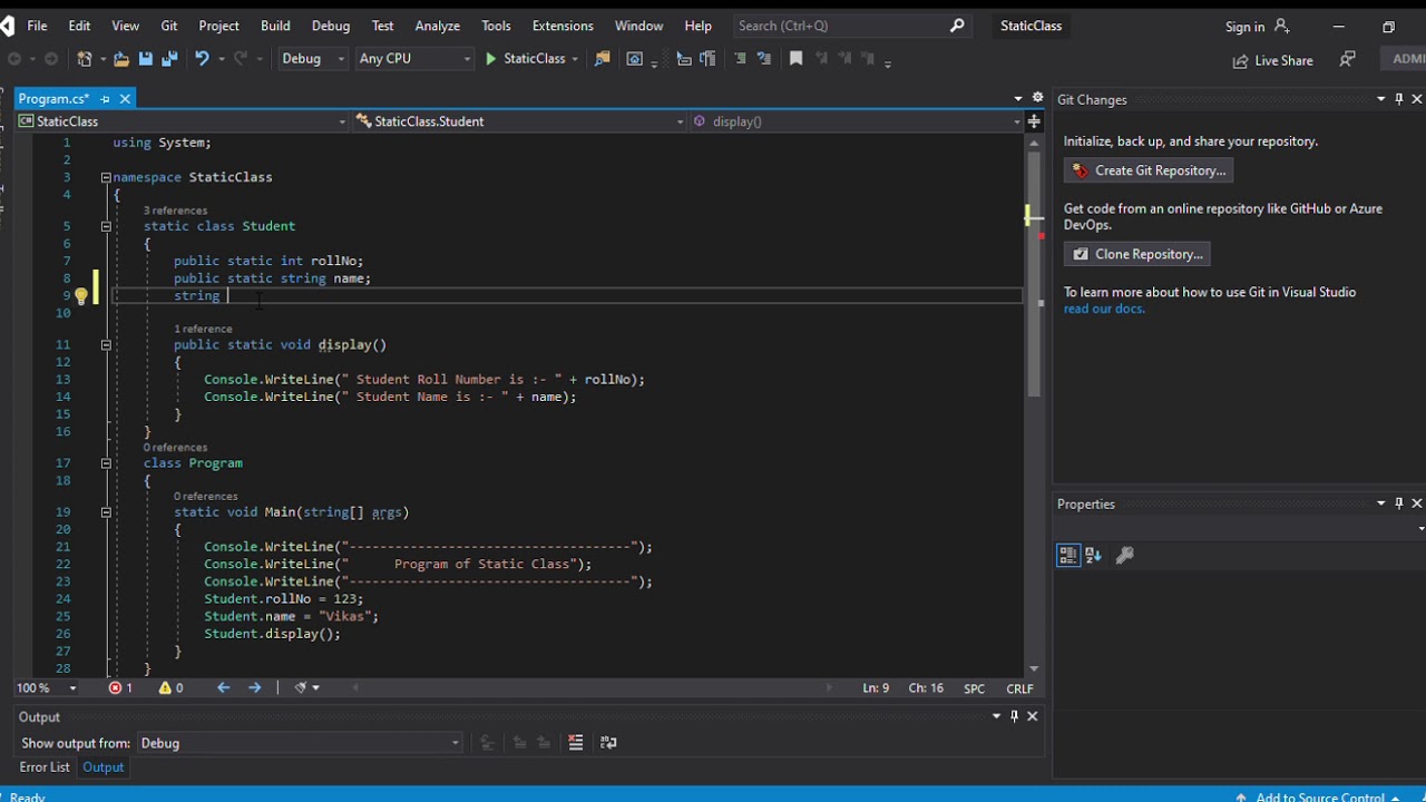 StaticClass Microsoft Visual Studio Administrator 2020 12 03 15 53 38 ...