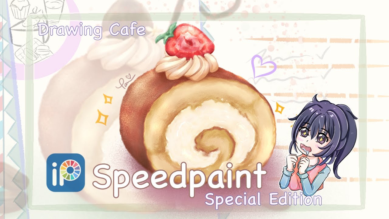 [Special] Coffee Roll Cake | Food Illustration | Ibispaint X Speedpaint - YouTube