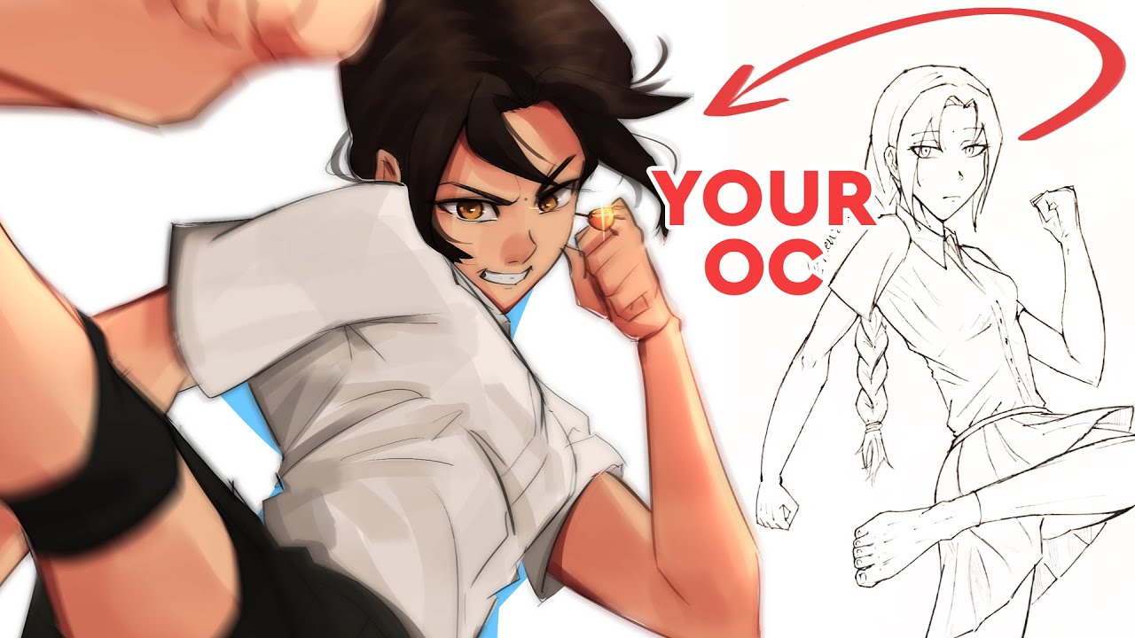 Drawing your OC (Original Character) in My STYLE!! - YouTube