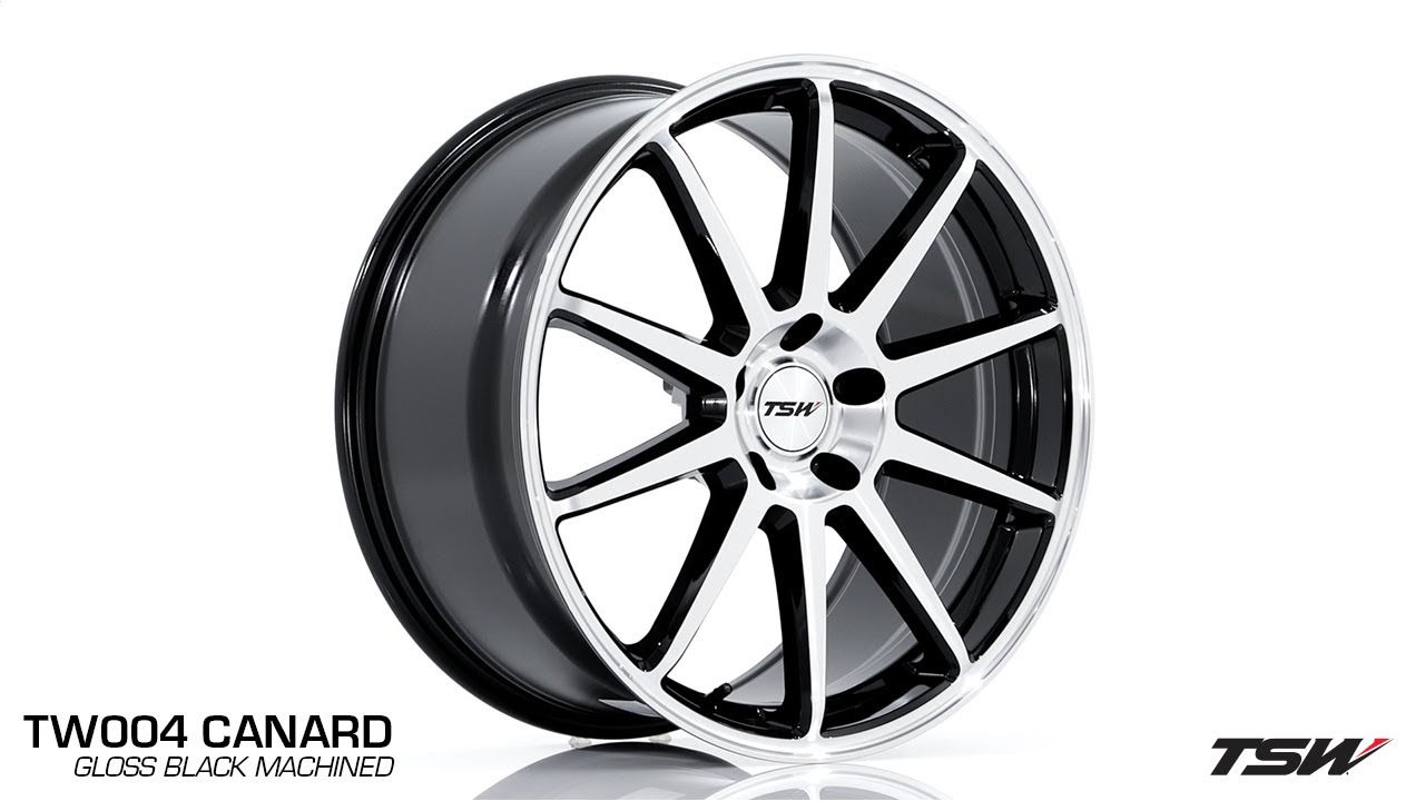 TSW TW004 CANARD | 20X9.5 | GLOSS BLACK WITH MACHINED FACE - YouTube